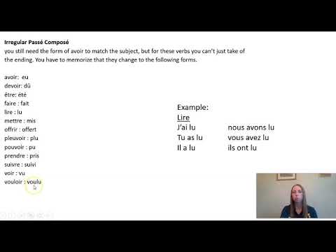 irregular passe compose with avoir - YouTube