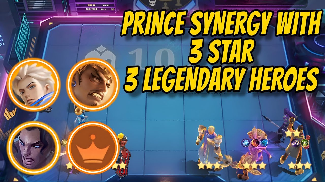 PRINCE SYNERGY WITH 3 LEGENDARY 5 COST HEROES 3 STAR !! VALE SKILL 2 ...