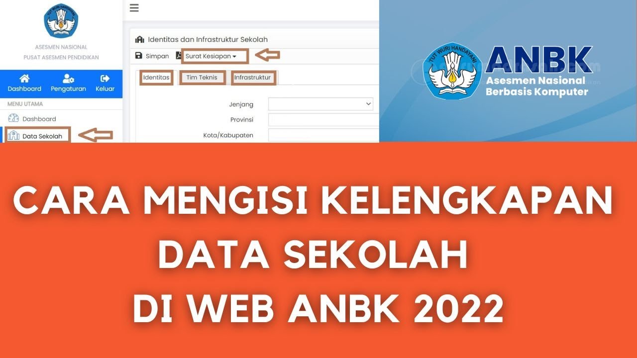 CARA MENGISI KELENGKAPAN DATA SEKOLAH DI WEB ANBK - YouTube