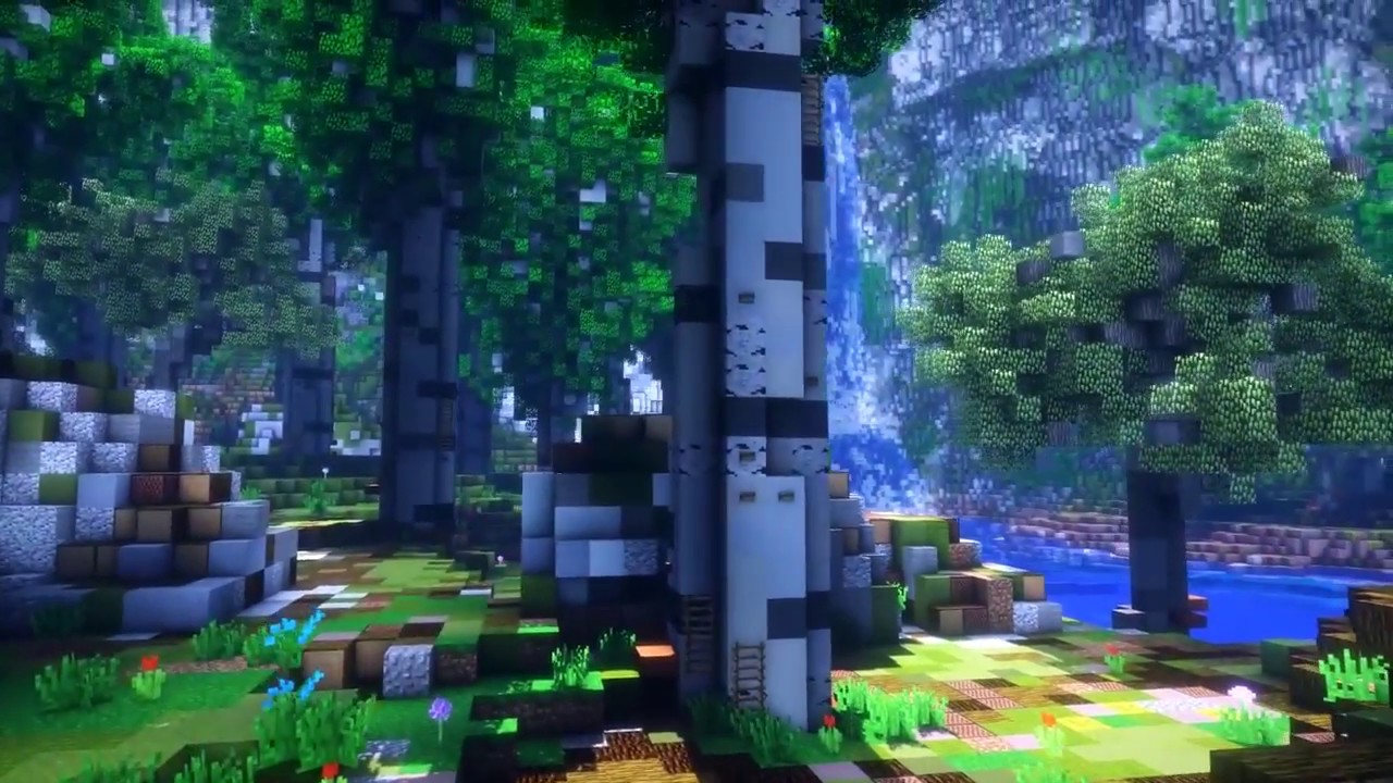 Minecraft Render Screenshots Waterfall Wallpapers Hd