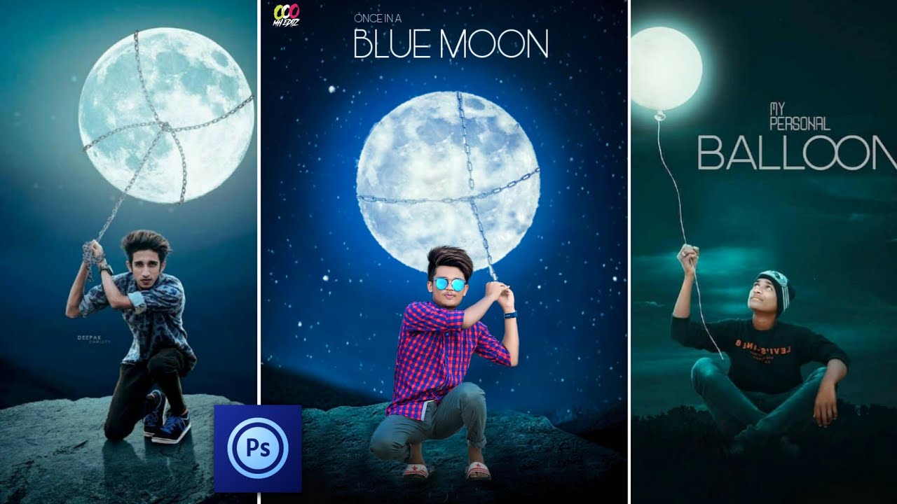 PS Touch The Blue Moon Photo Manipulation Editing | Photoshop Touch | Tapash Editz | Taukeer ...