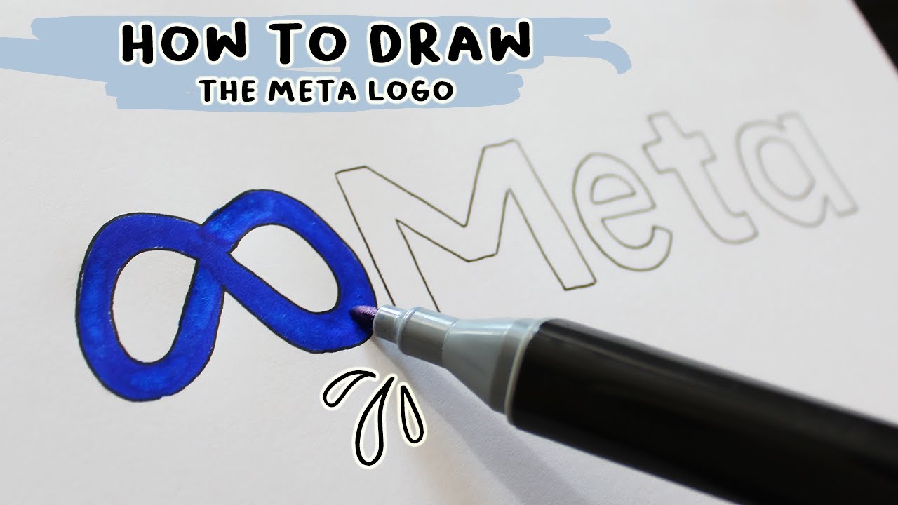 How To Draw the new Facebook Logo META / Drawing the Meta logo step by ...