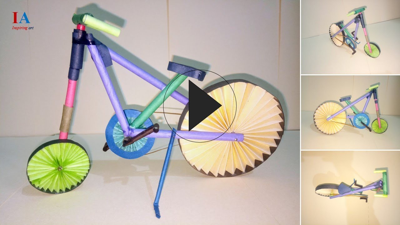 Origami Bicycle making from craft paper by Bhushan Mane - YouTube