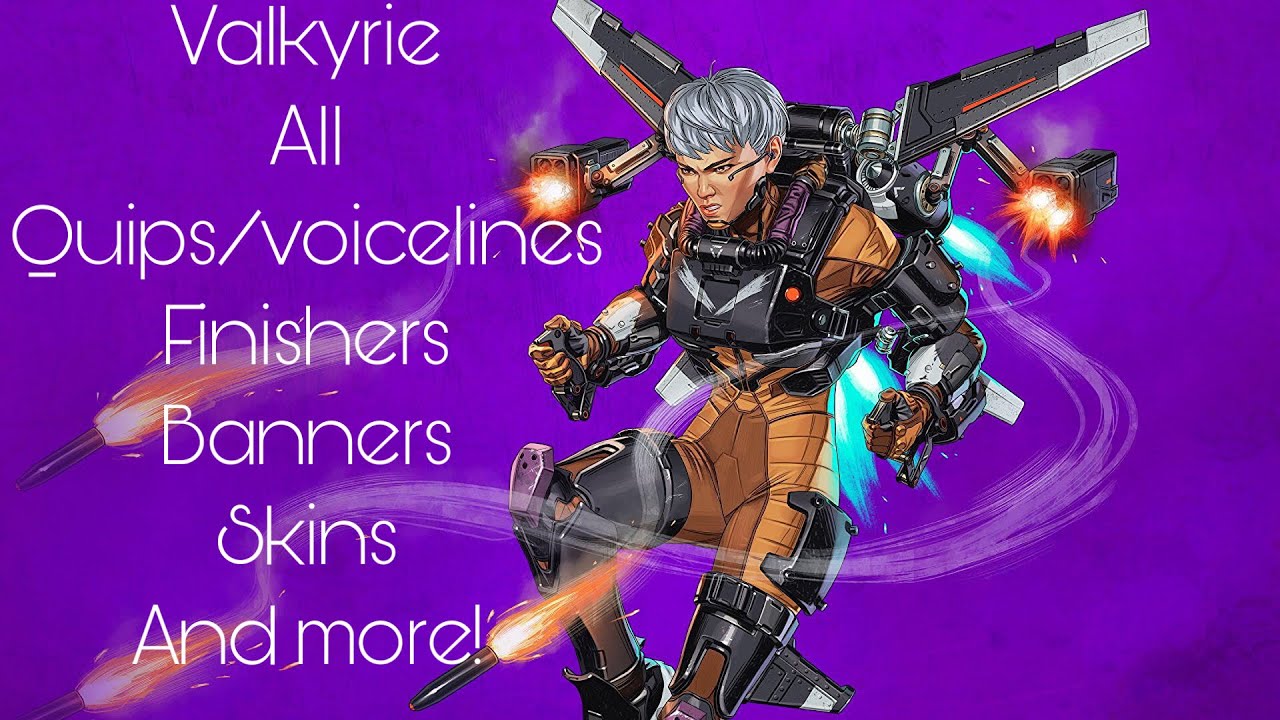 Apex Legends - All Valkyrie SKINS, VOICELINES/QUIPS, BANNERS And More ...