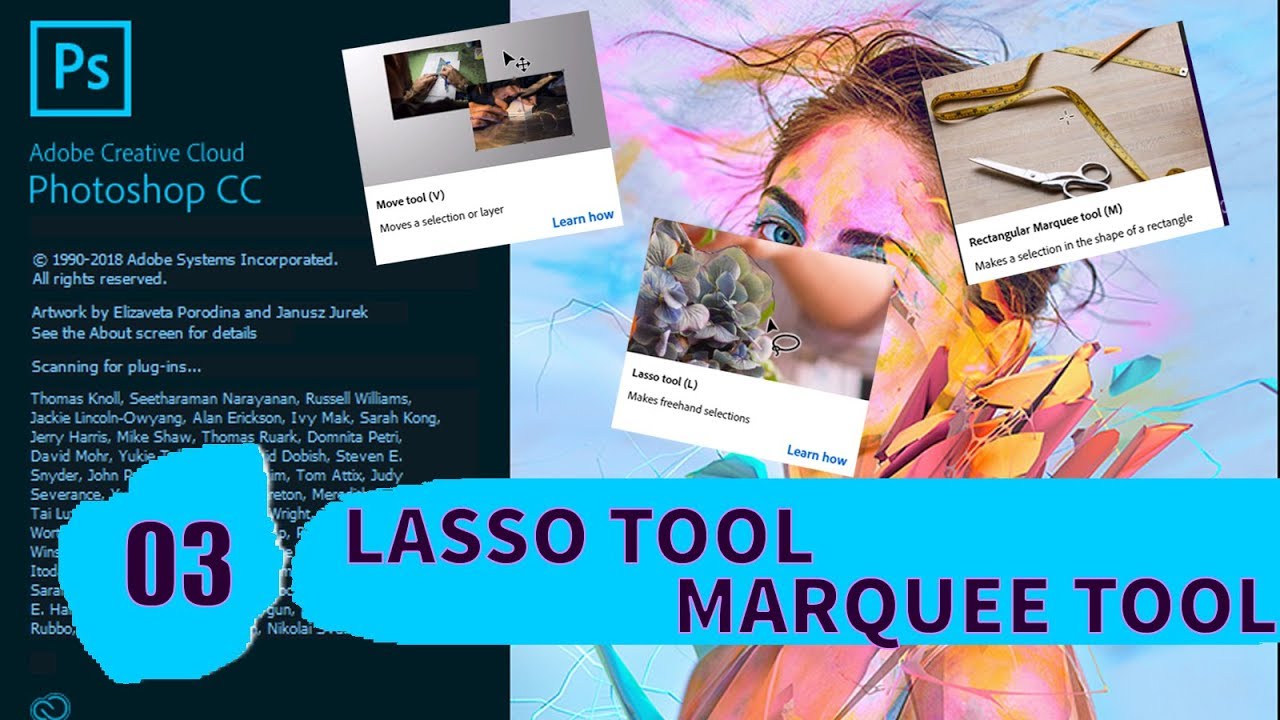 MOVE TOOL, MARQUEE TOOL, LASSO TOOL TRONG PHOTOSHOP - YouTube