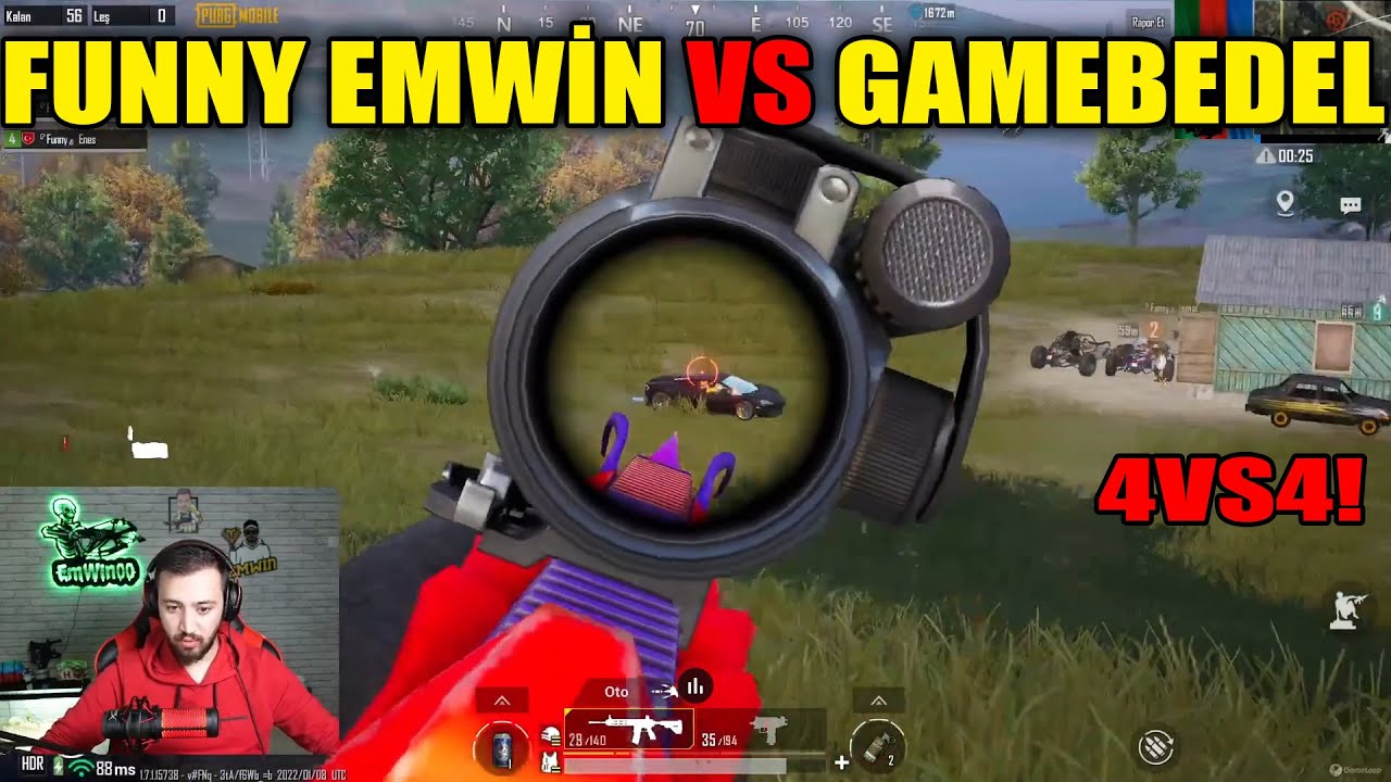 GAMEBEDEL VS FUNNY EMWİN Pubg Mobile Yayıncı Karşılaşmaları - YouTube
