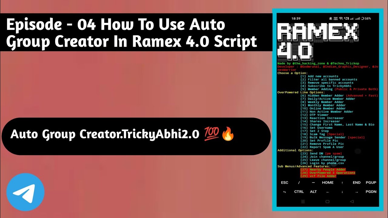 Episode - 04 How To Use Auto Group Creator In Ramex 4.0 Script | Auto ...