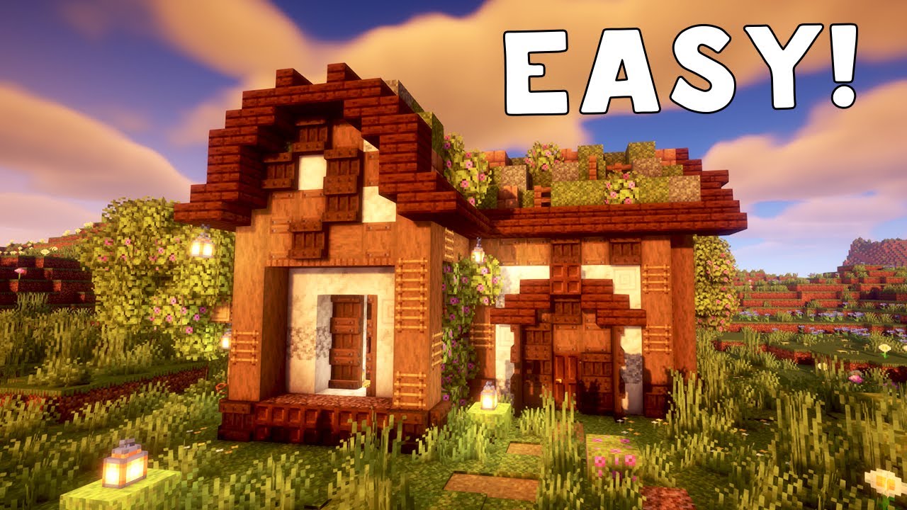Easy Small Starter House - Perfect Beginner Base | Minecraft Tutorial (No Commentary) - YouTube