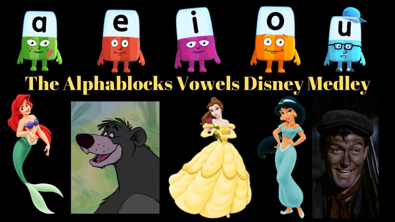 The Alphablocks Vowels Disney Medley - YouTube