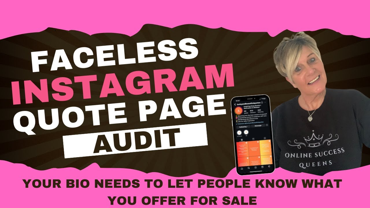 Audit on a Faceless Quote Page on Instagram: Setting Up Your Bio to ...