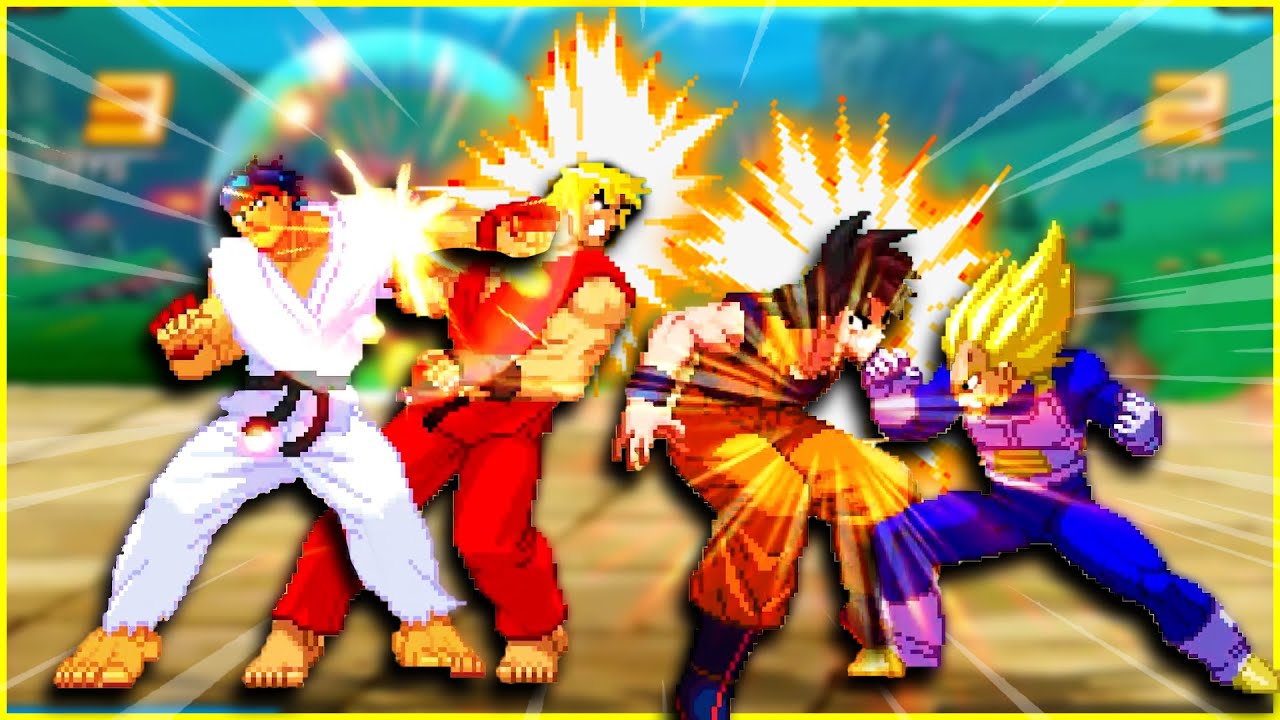 Goku And Vegeta Vs Ryu And Ken