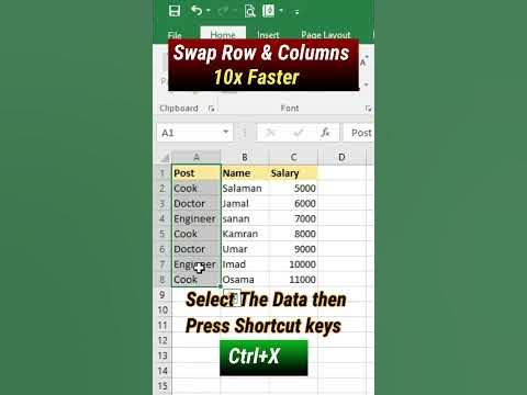 Swap Excel Row & Columns 10x Faster #shorts #excel #exceltips - YouTube