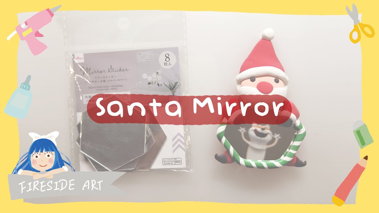 Clay Santa Mirror DIY 輕黏土聖誕老人小鏡子 - YouTube