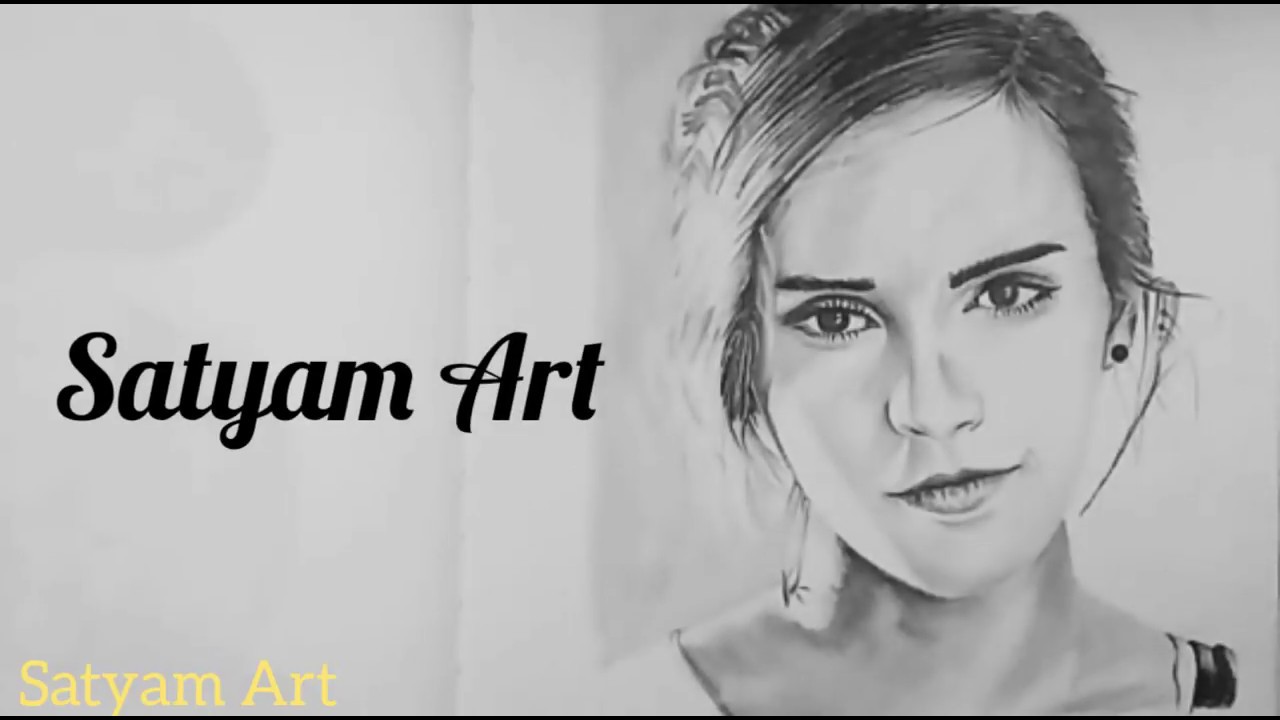 Step by step how to draw Emma Watson || Satyam Art || Time Lapse - YouTube