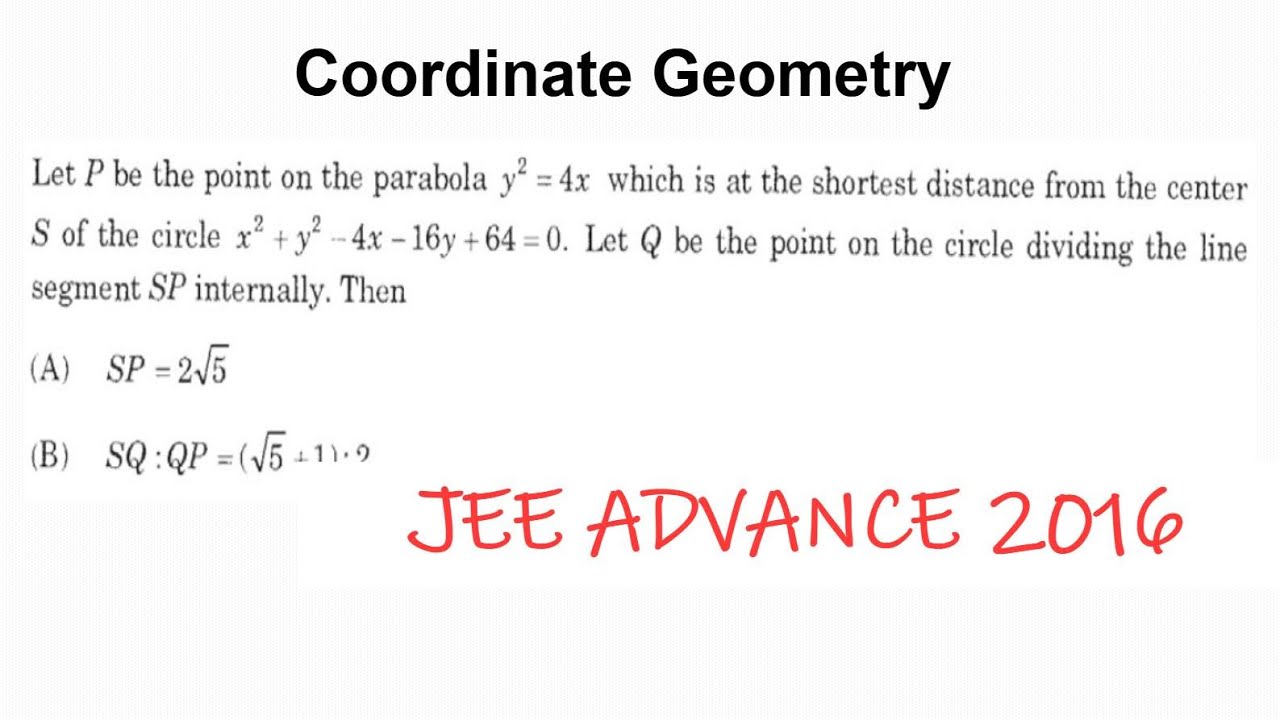 #15 || JEE ADVANCE 2016 || Coordinate Geometry - YouTube