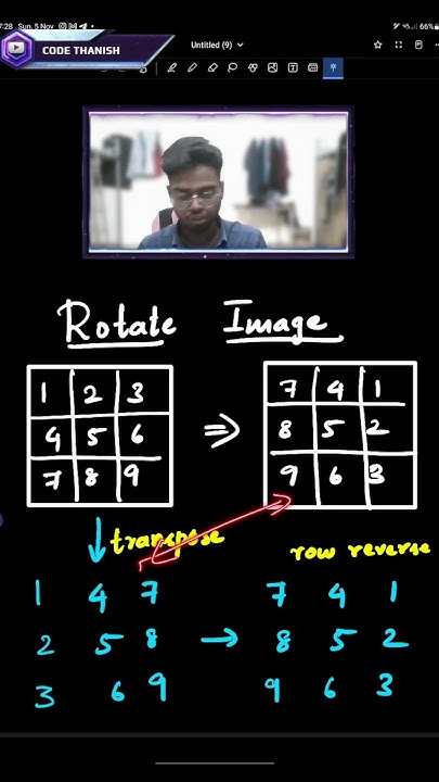 Leetcode Problem Rotate Image in 1 minute - Tamil | Code Thanish - YouTube