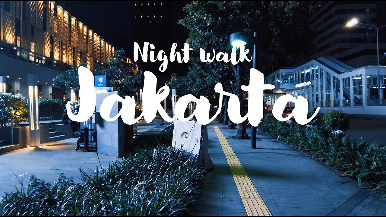 4K | Night walk around Jakarta - YouTube