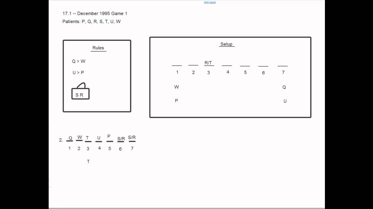 LSAT Logic Game 17.1 (Dec. 1995 Game 1) Setup and Questions 1, 2 and 3 ...