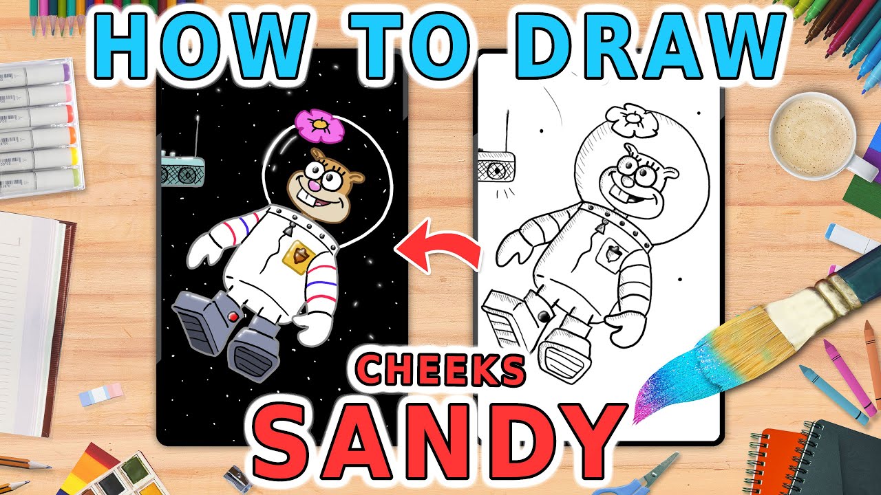 Draw Sandy Cheeks In Space 💛 |#spongebob #sandy #shorts #drawing #art # ...