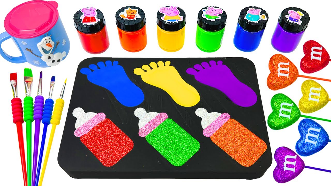 Satisfying Video l DIY How to make Rainbow FOOT Slime BOTTLE MILK ...