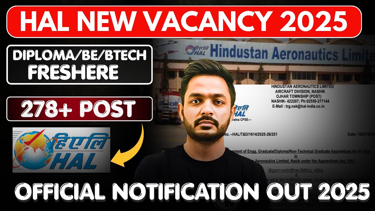 HAL New Vacancy 2025 | All Branches | HAL Recruitment 2025 | HAL Notification 2025 | HAL Job ...