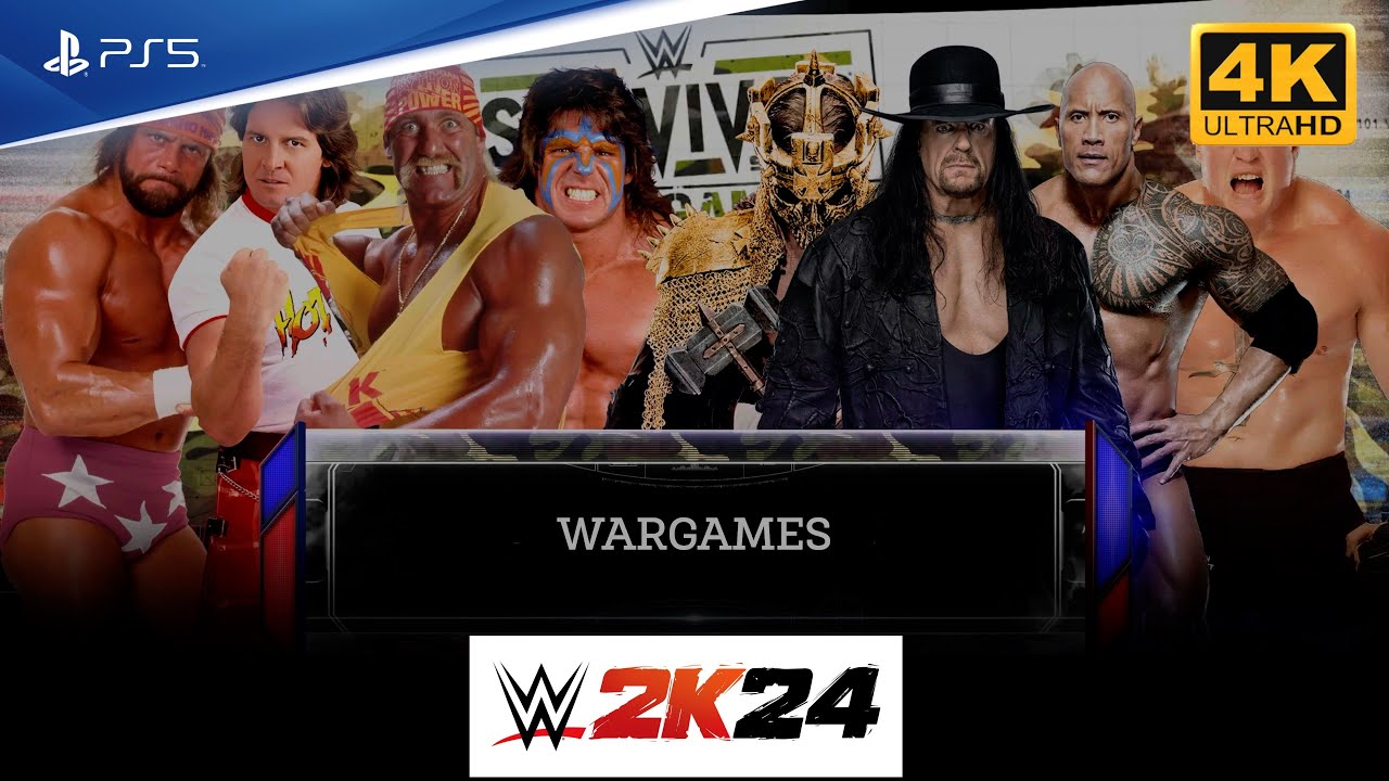 WWE 2K24 [PS5 4K60] Survivor Wargames - Team Hulk Hogan vs Team ...