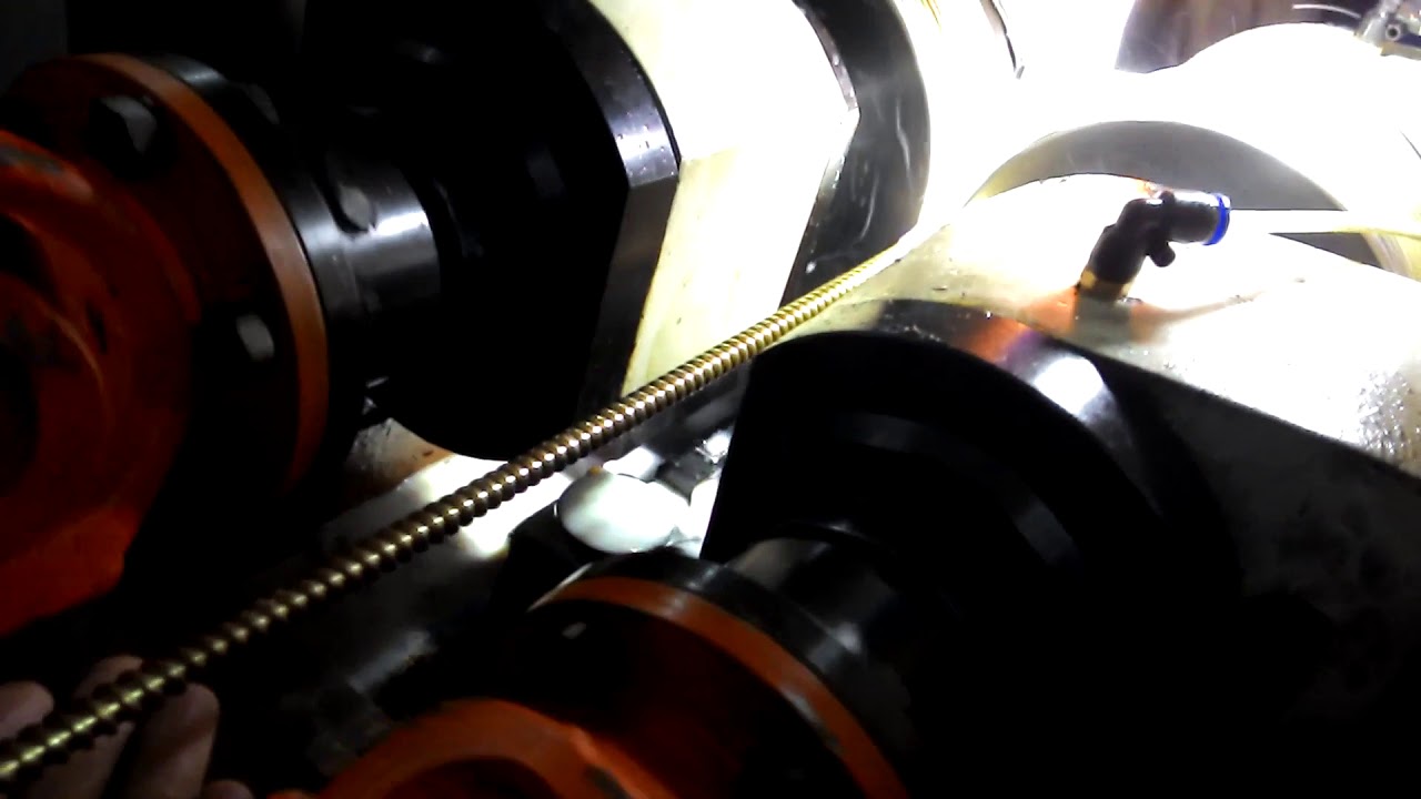 Copper thread rods thread rolling machine TB-30S - YouTube