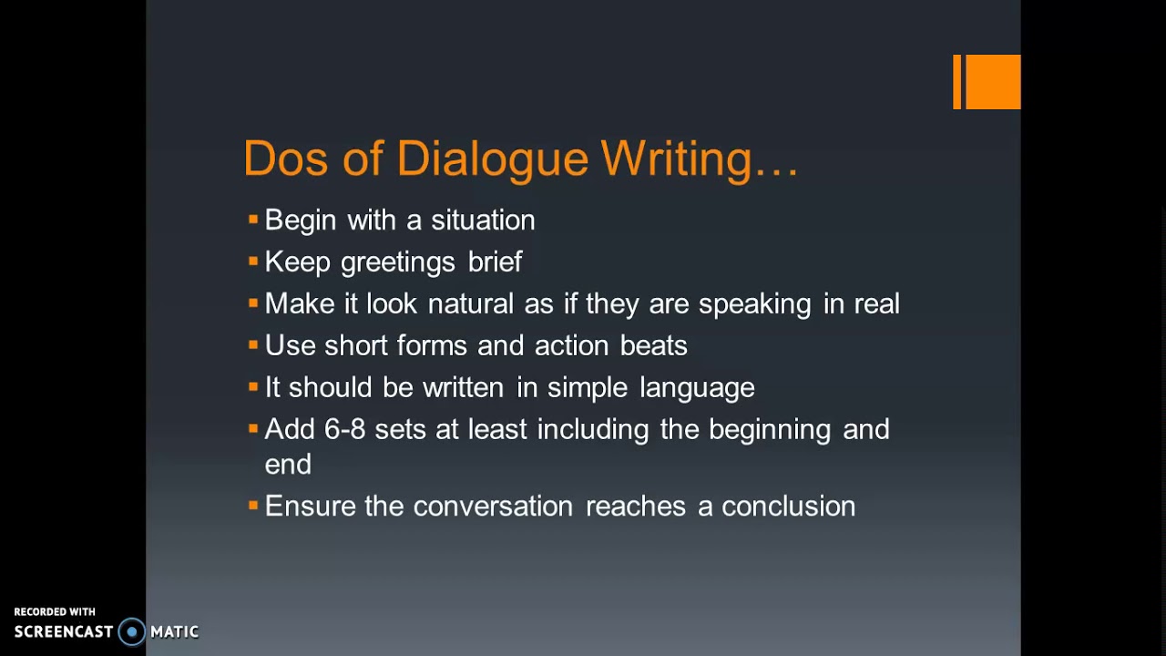 Dialogue Writing - YouTube