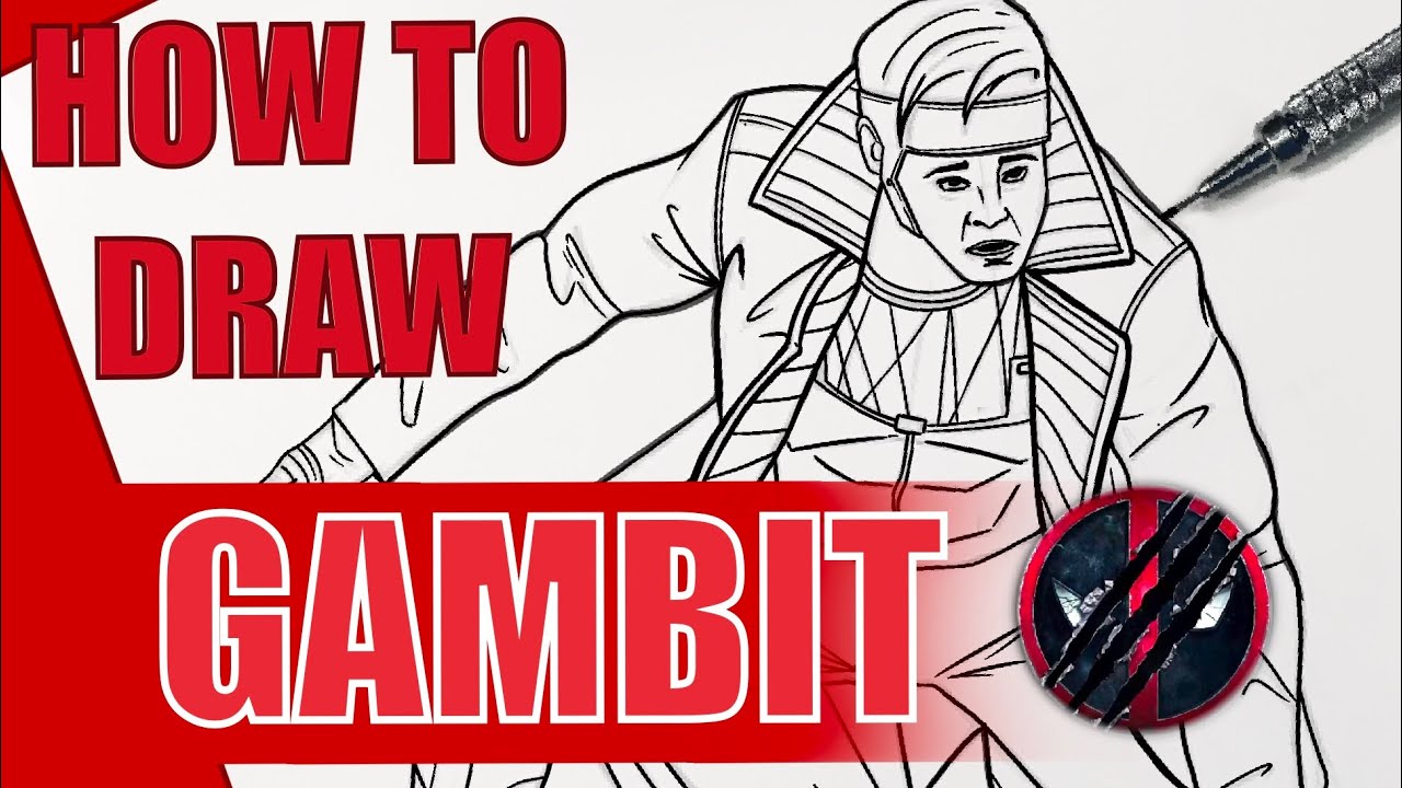 How To Draw GAMBIT From "Deadpool & Wolverine" | Marvel | Superhero ...