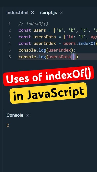 #27 JavaScript Interview Question | Uses of indexOf() Method | #Shorts #JavaScript - YouTube