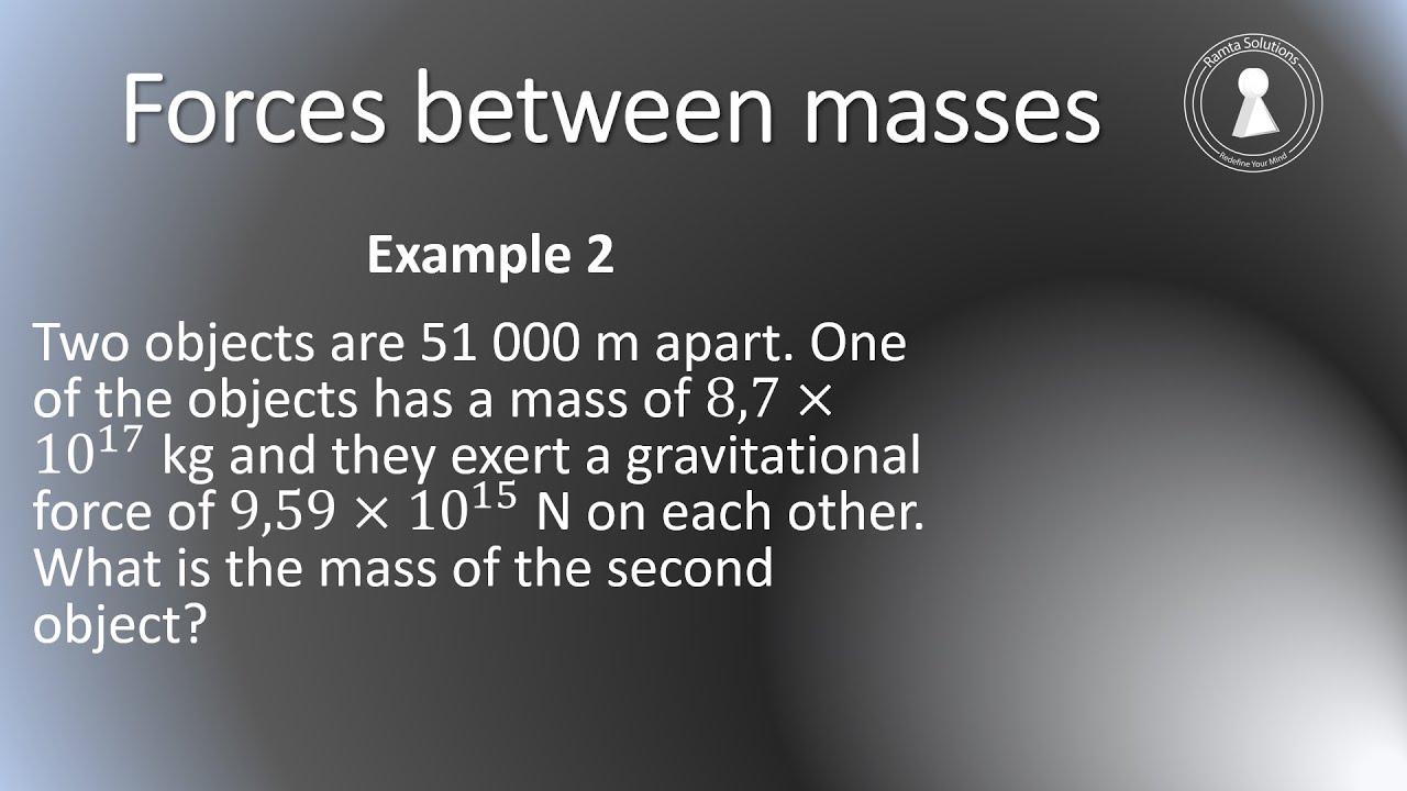 Forces between masses: Example 2 - YouTube