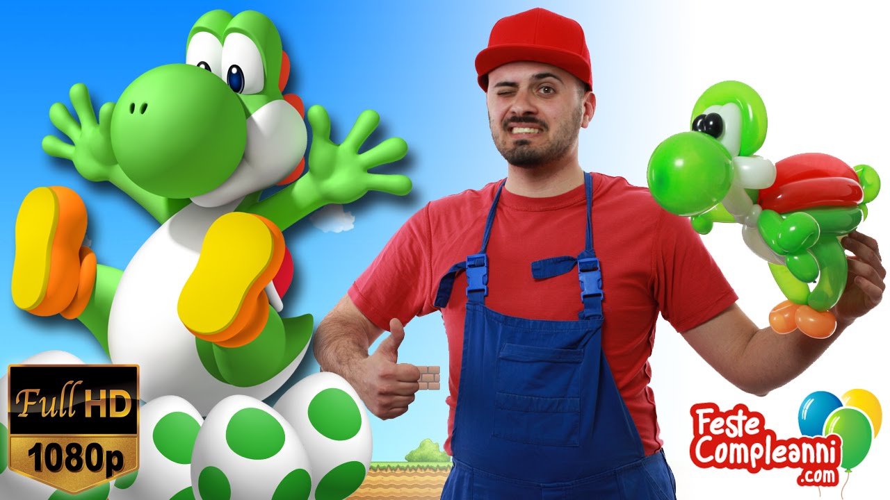 Yoshi Balloon - Palloncino Super Mario - Tutorial Balloon Art - YouTube