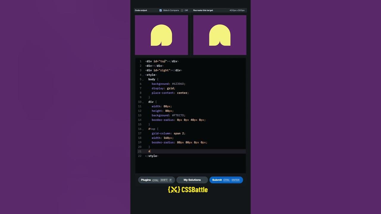 Css Battle 134 Wig Solution Cssbattle Codingshorts Coding Css Challenge Youtube
