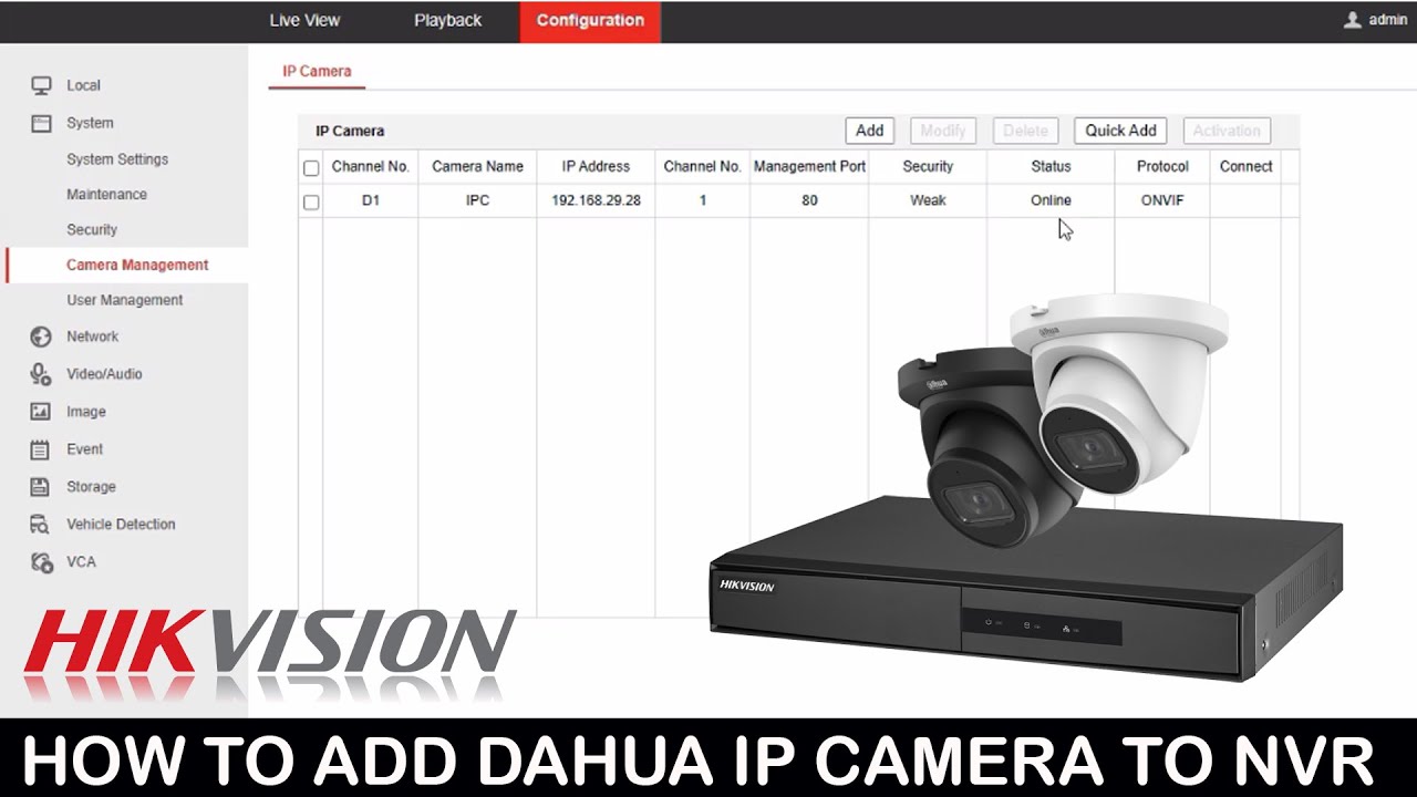how to add ip camera in hikvision dvr | connect ip camera to dvr - YouTube