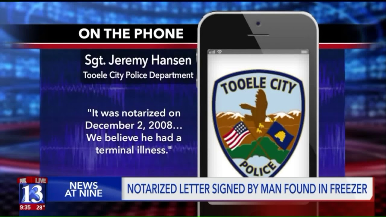 Man found in freezer signed notarized letter - YouTube