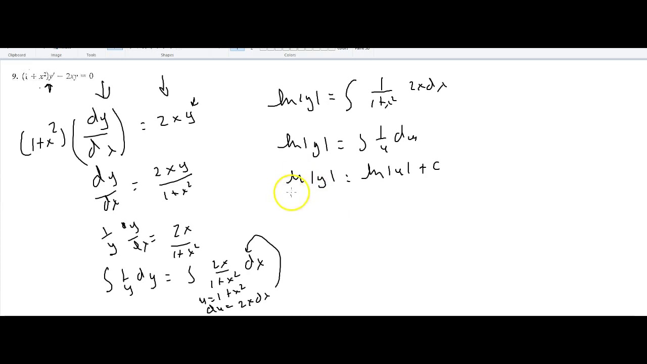 practice Diff EQ AB 9 - 1 num9 - YouTube