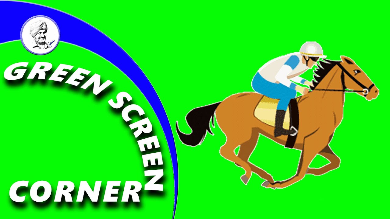 JOCKEY HORSE RACING Green Screen Corner 033 Template Animation ...