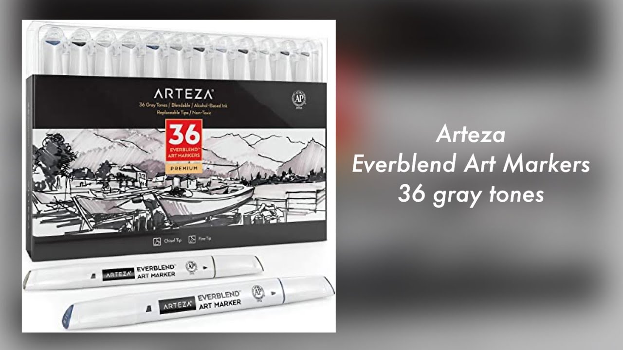 ARTEZA Everblend Art Markers - 36 gray tones - color chart + discount ...