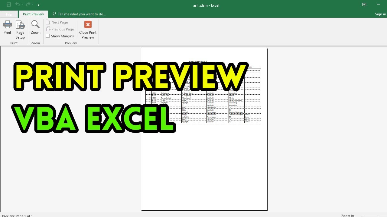 PrintPreview VBA Excel - YouTube
