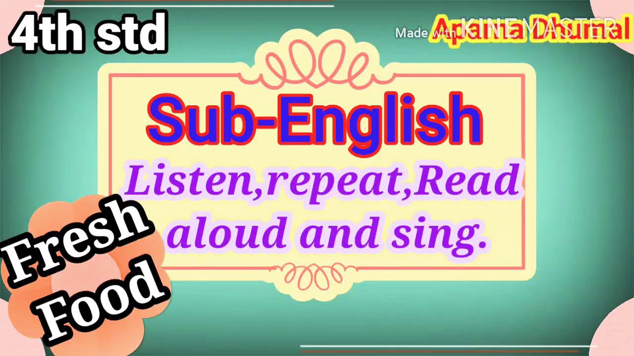 Roti in the pan-poem(Fresh Food).4th std ,Sub-English by (Aparna Dhumal ...