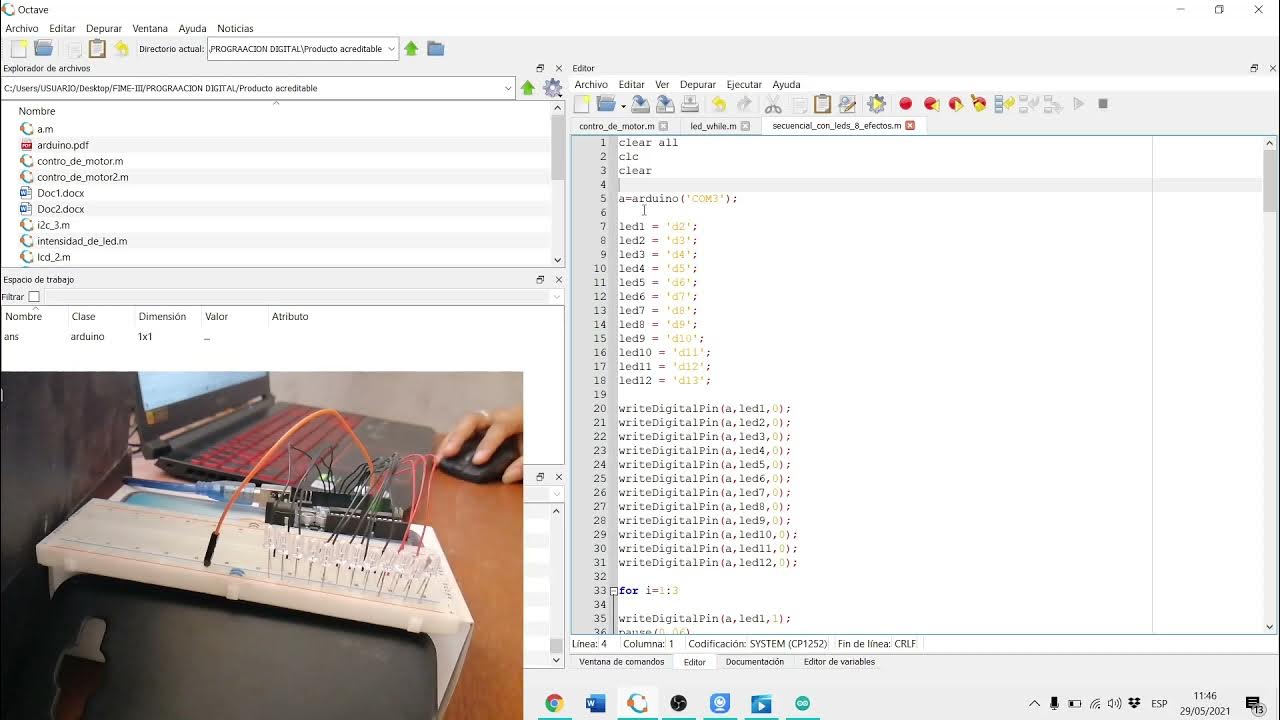 Secuencial de Leds con Arduino y GNU Octave - YouTube