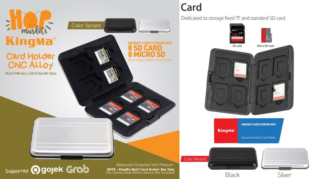KINGMA BMGP308 16 Slot Box Case Memory Card for SD & TF Card - YouTube