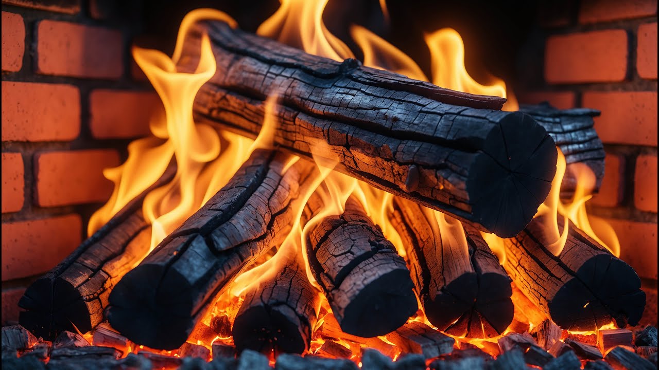 Gentle Fire Sounds & Cozy Glow – Burning Fireplace with Ember Heat and ...