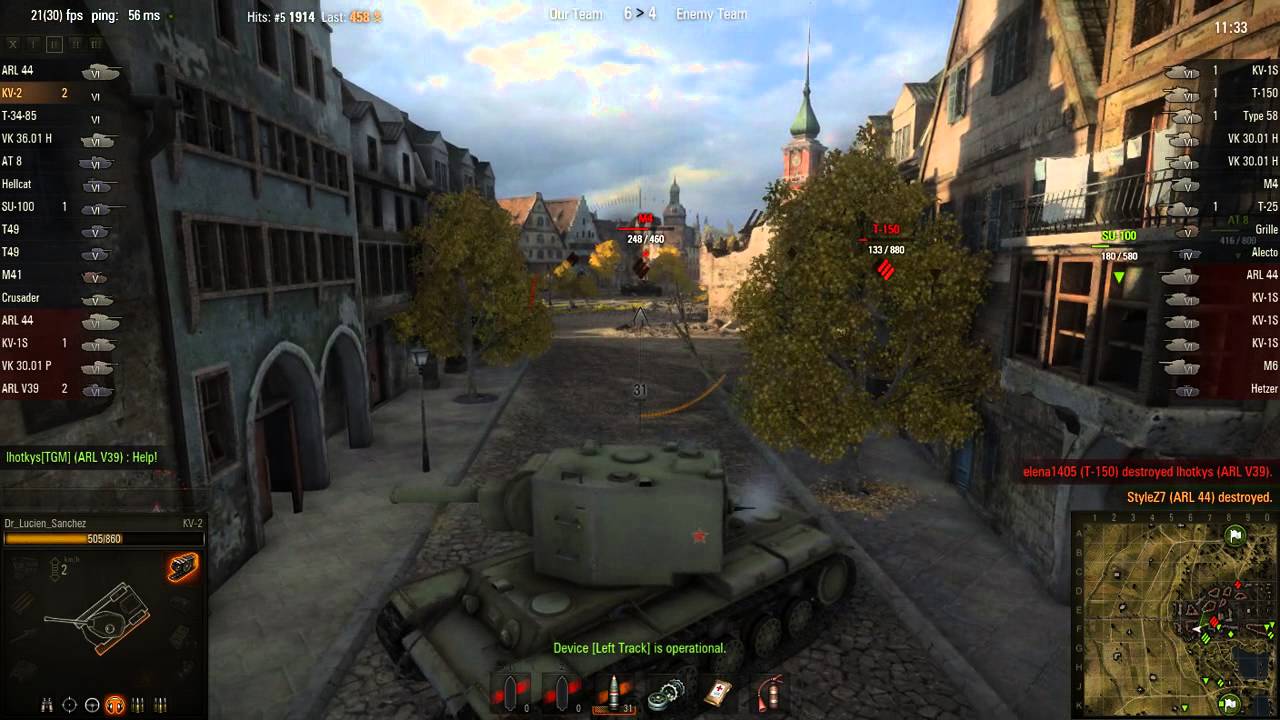 WOT: Siegfried Line - KV-2 - 4 frags - YouTube
