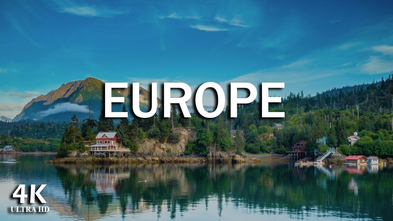 FLYING OVER EUROPE (4K UHD) - Piano Music Along With Beautiful ...