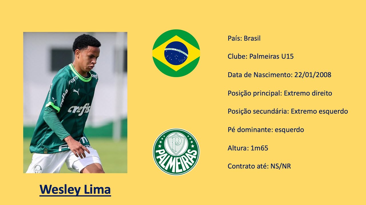 Wesley Lima | 2008 (Palmeiras U15) footage - YouTube