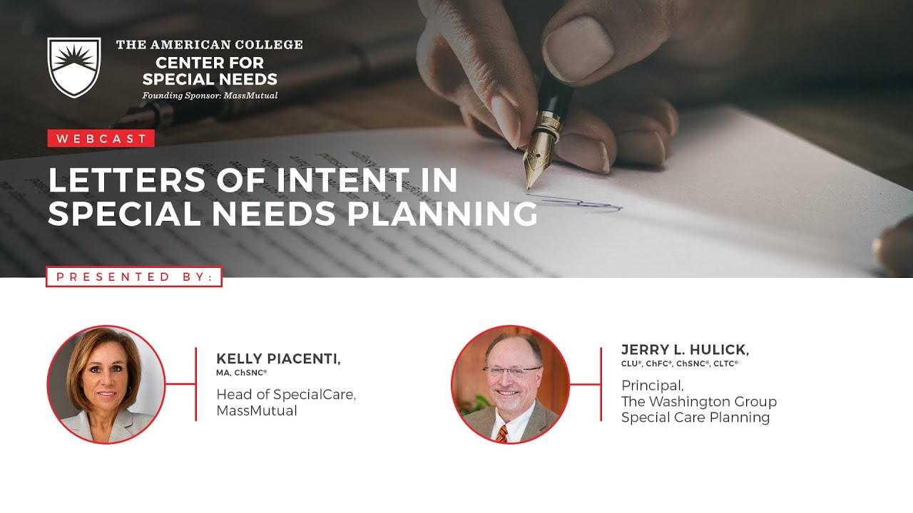 WEBCAST: Letters of Intent in Special Needs Planning - YouTube