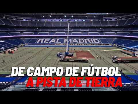 La increíble transformación del Santiago Bernabéu en una pista de tenis de tierra batida I MARCA