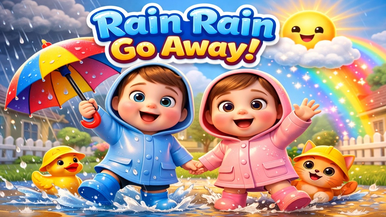 Rain Rain Go Away Song ☔🌈 | Super Cute Kids Rain Dance | Baby Nursery ...