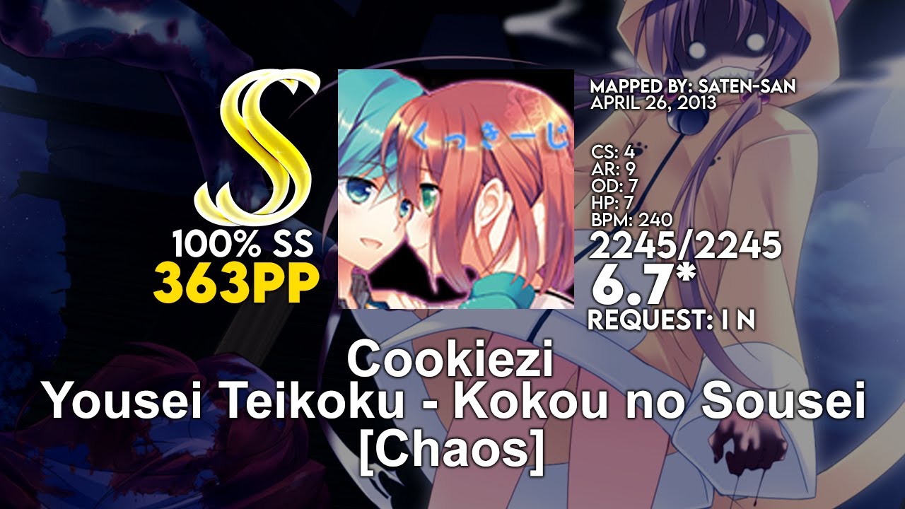 [6.7⭐] Cookiezi | Yousei Teikoku - Kokou no Sousei [Chaos] 100% SS ...
